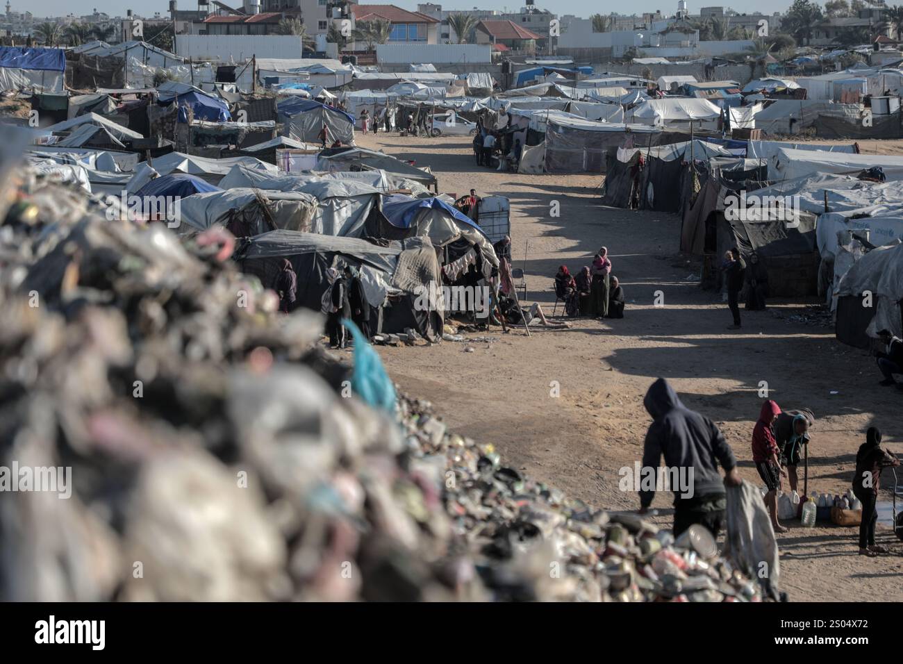 Al Nuseirat Refugee Camp. 24th Dec, 2024. Tents for displaced ...