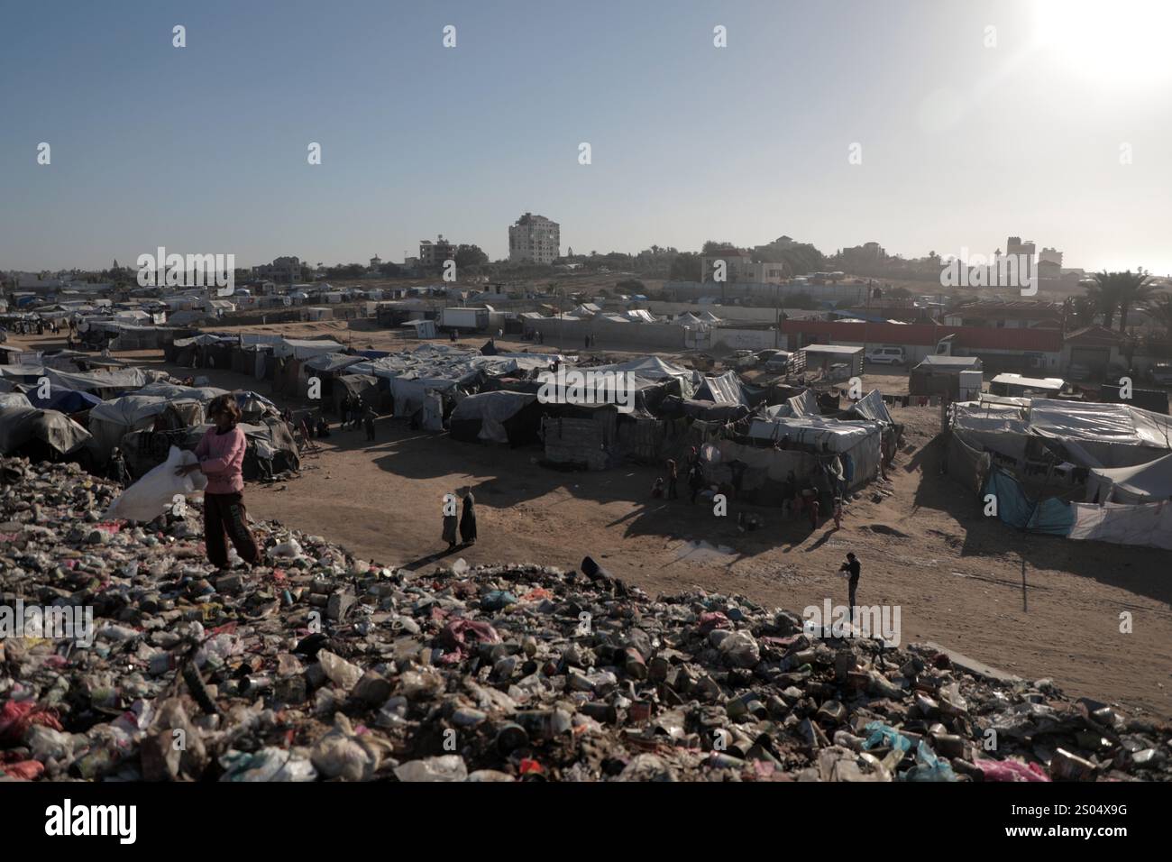 Al Nuseirat Refugee Camp. 24th Dec, 2024. Tents for displaced ...