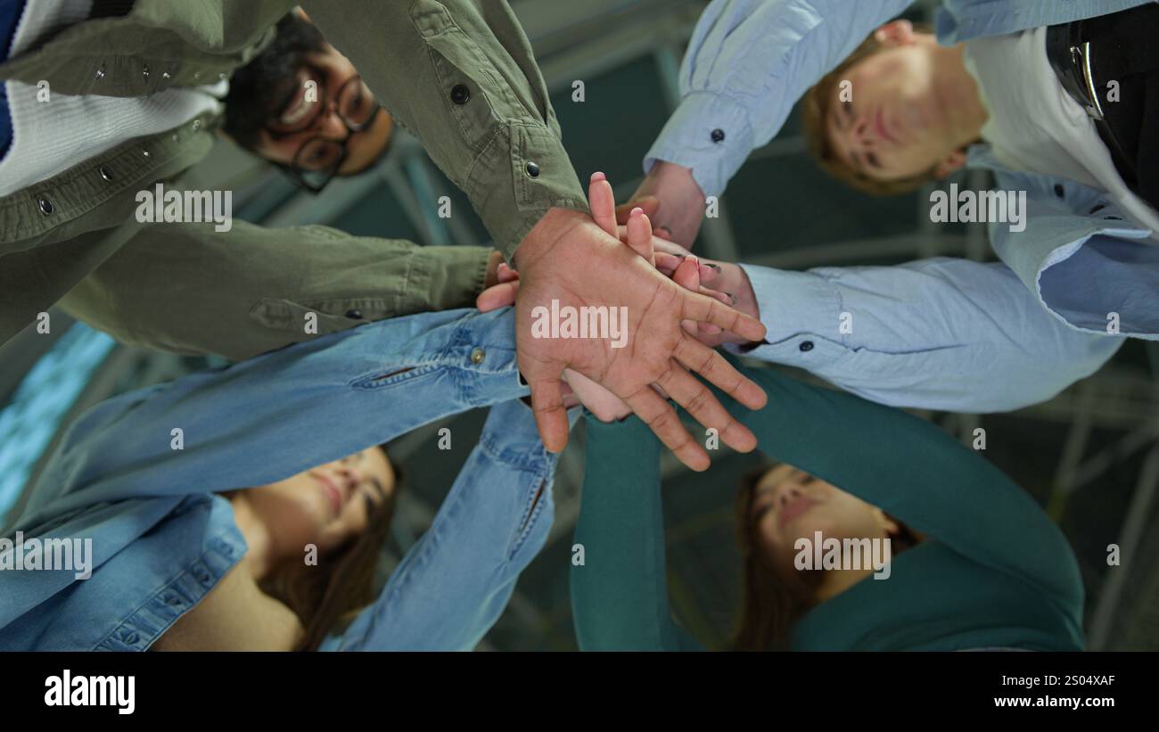 Happy business women men multiracial friends students group corporate ...