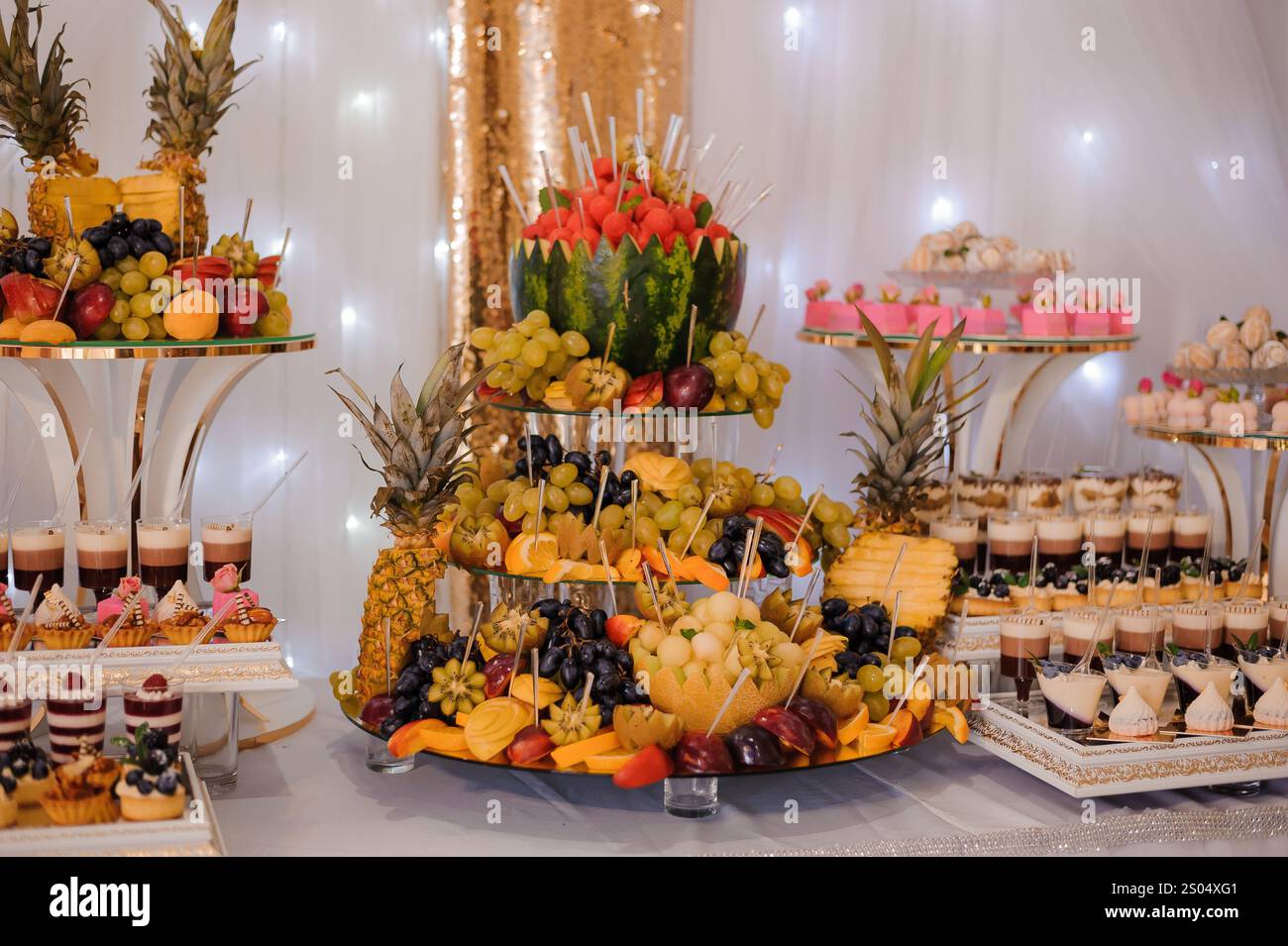 Luxurious Fruit and Dessert Display at a Celebration Event Stock Photo ...
