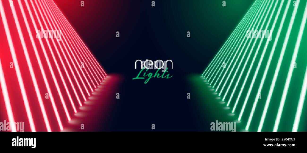 red green neon stage path floor banner design Stock Vector Image & Art ...