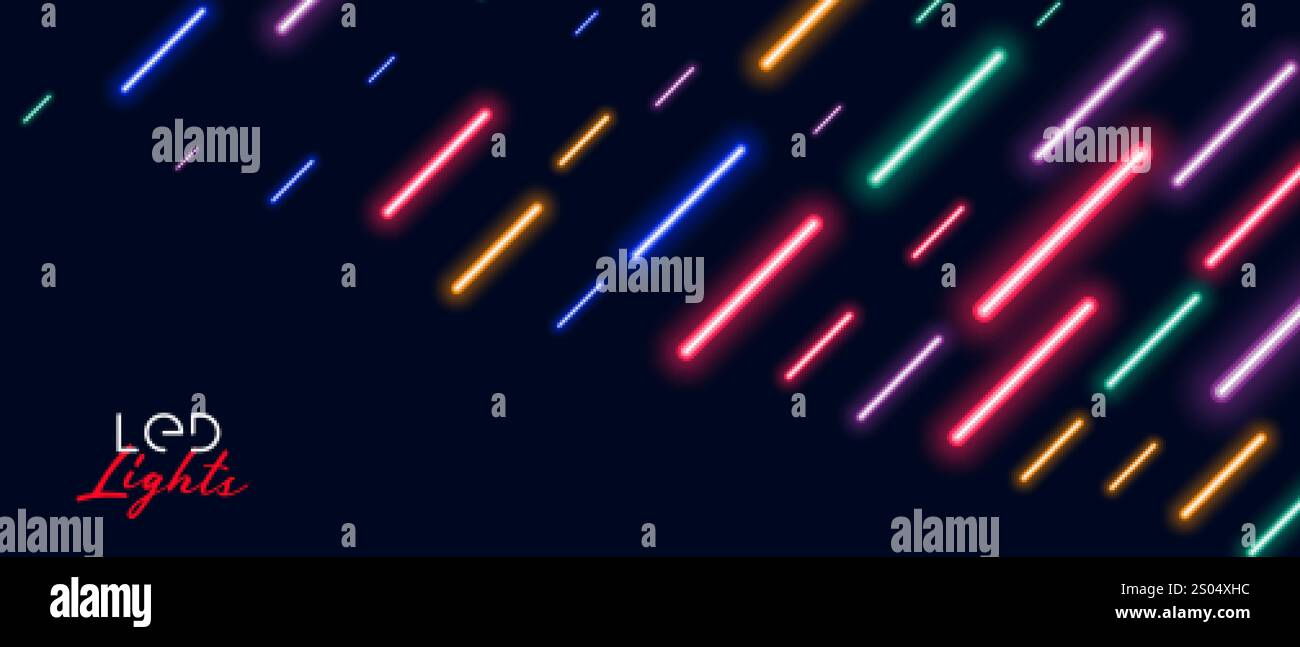 colorful neon led light rain background design Stock Vector Image & Art ...