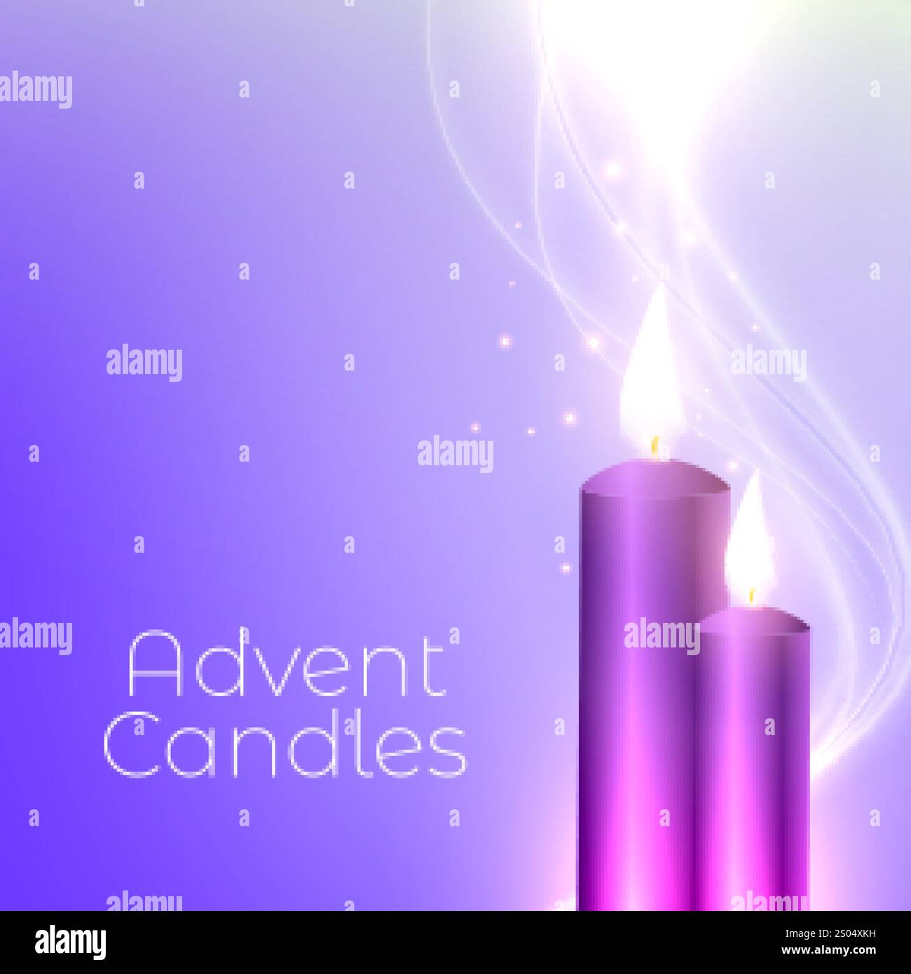 two advent candles with glowing lights Stock Vector Image & Art - Alamy