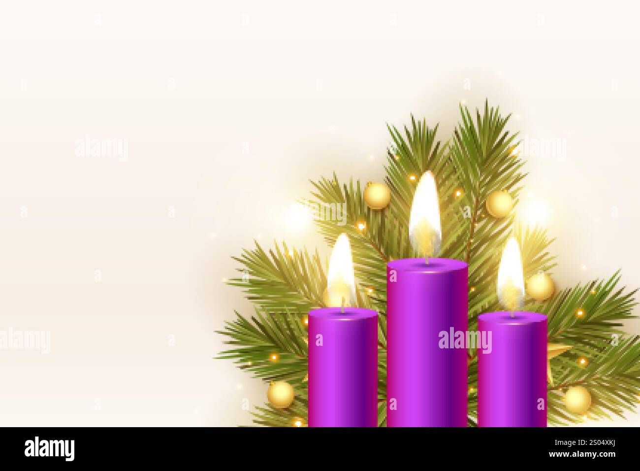 three advent candles with christmas decoration Stock Vector Image & Art ...
