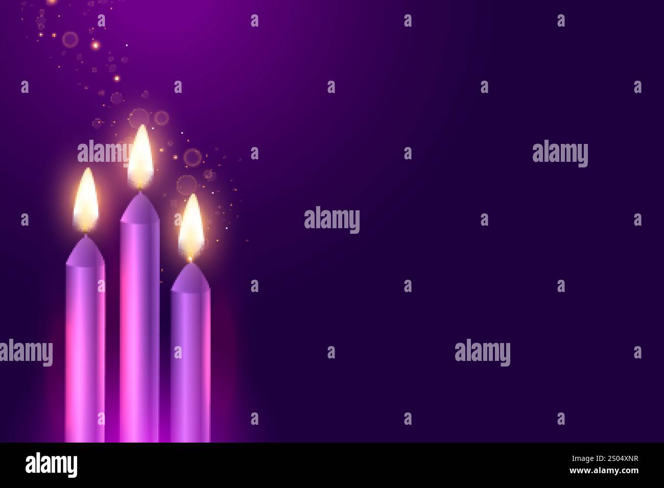 purple advent three candles with sparkles Stock Vector Image & Art - Alamy