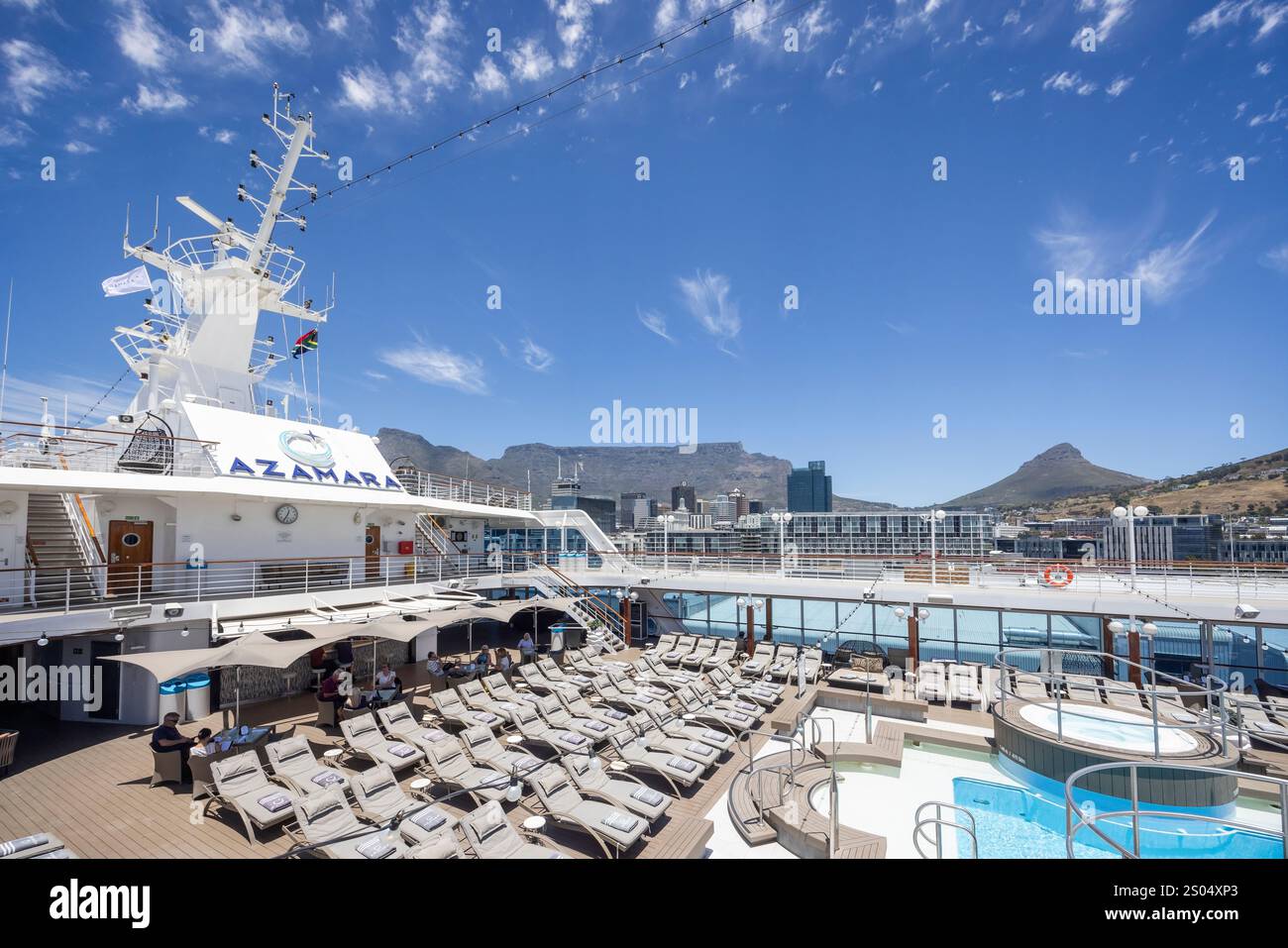 Table Mountain and Lion's Head seen from the balcony overlooking the ...