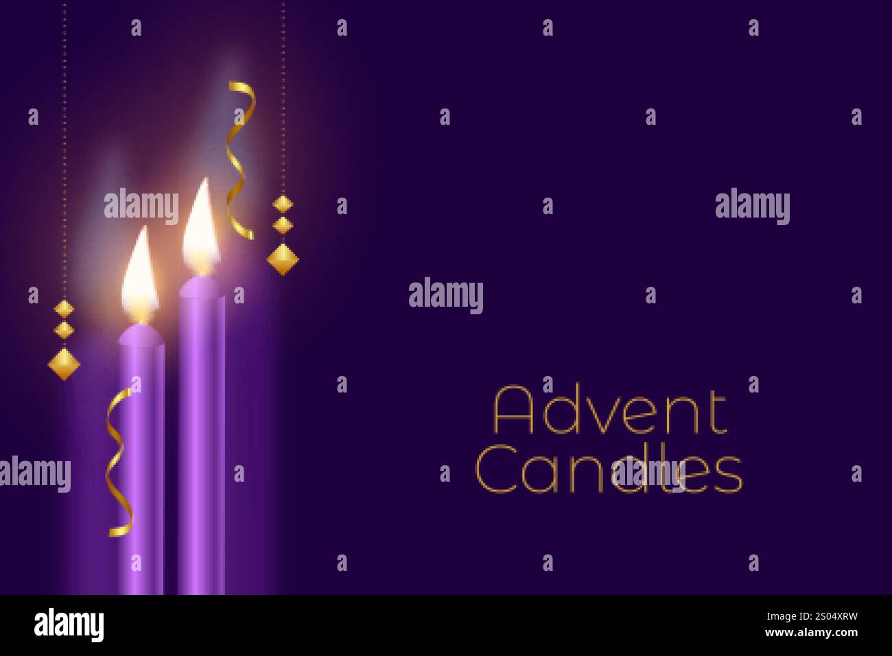 realistic advent purple candles background Stock Vector Image & Art - Alamy