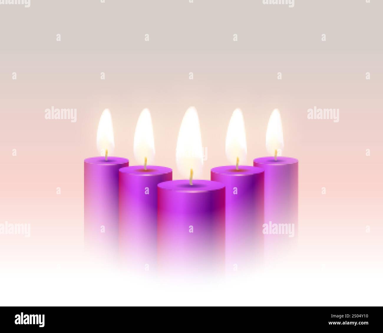 realistic advent church purple candles background Stock Vector Image ...