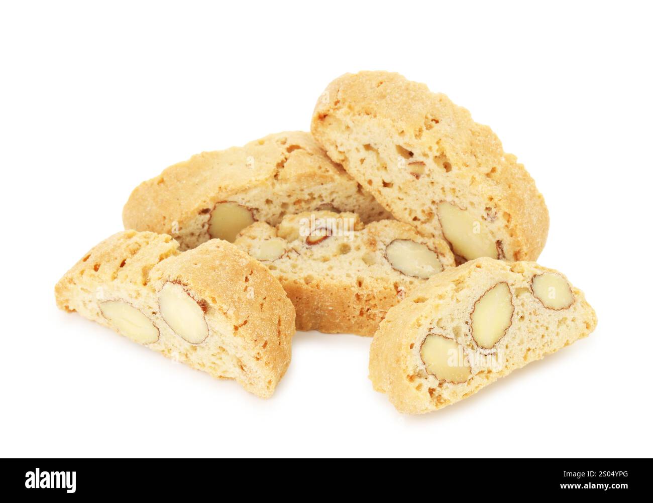 Traditional Italian almond biscuits (Cantucci) isolated on white Stock ...