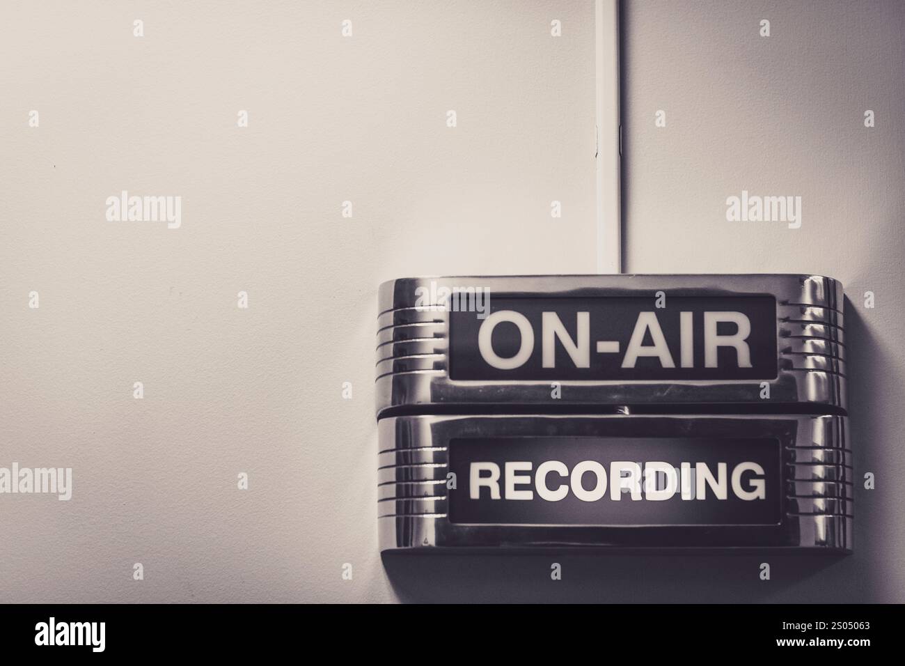 Recording Radio Station Studio On Air Lighted Sign Stock Photo - Alamy