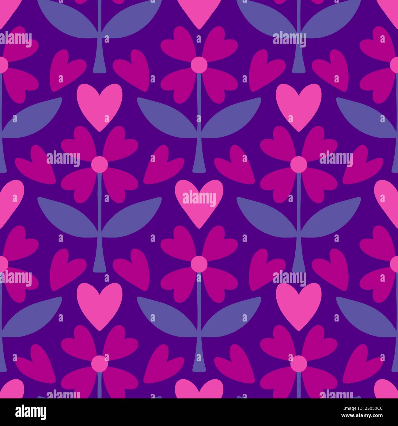 Valentine love hearts seamless 14 February pattern for wrapping paper ...