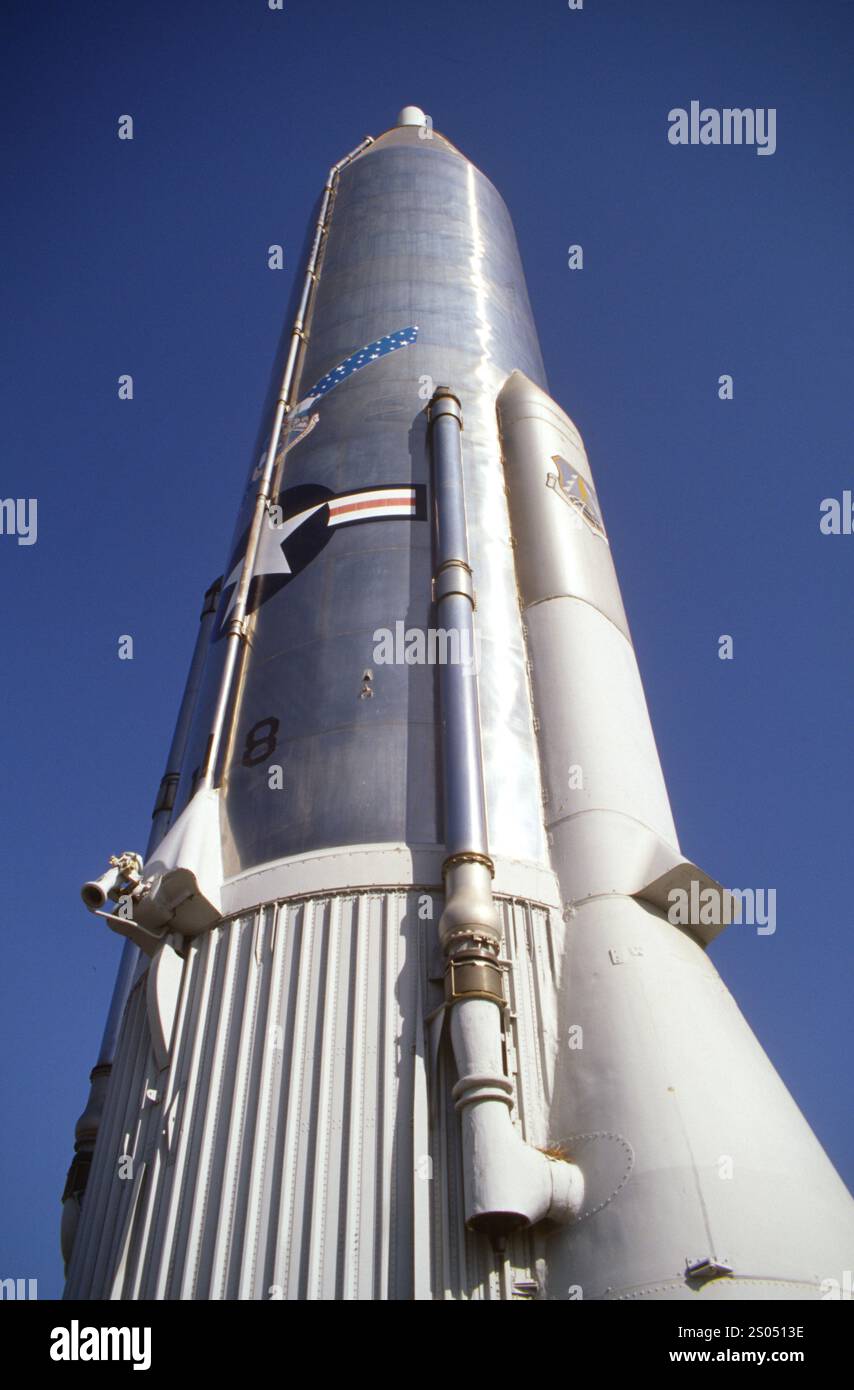 Atlas missile, built by Convair at the height of the cold war, stands ...