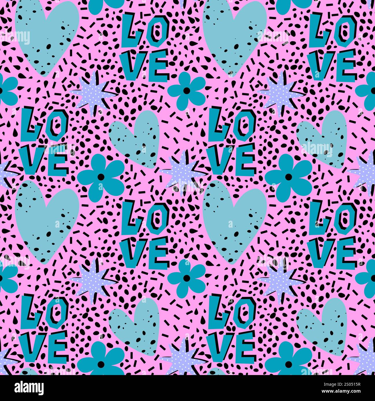Valentine love hearts seamless 14 February pattern for wrapping paper ...