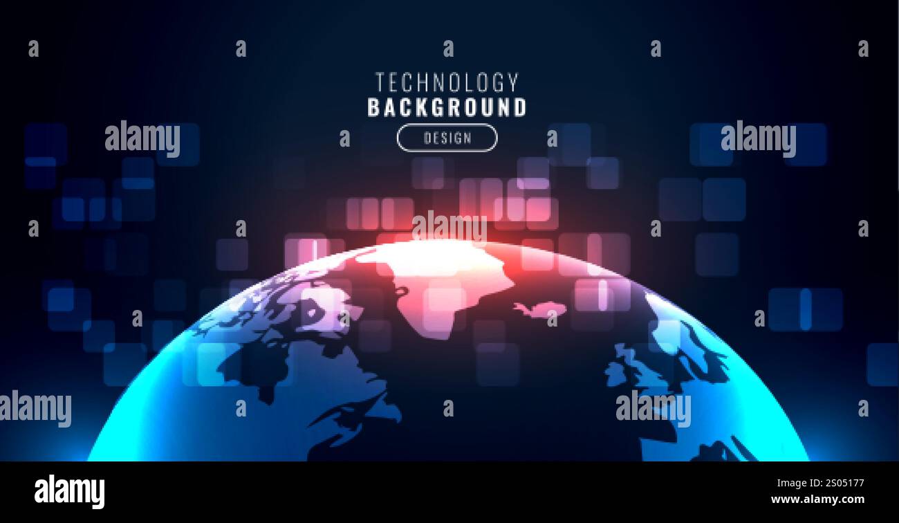 digital realistic earth global technology background Stock Vector Image ...