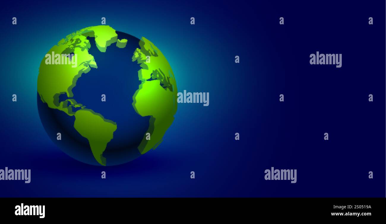Planet earth 3d on blue Stock Vector Images - Alamy