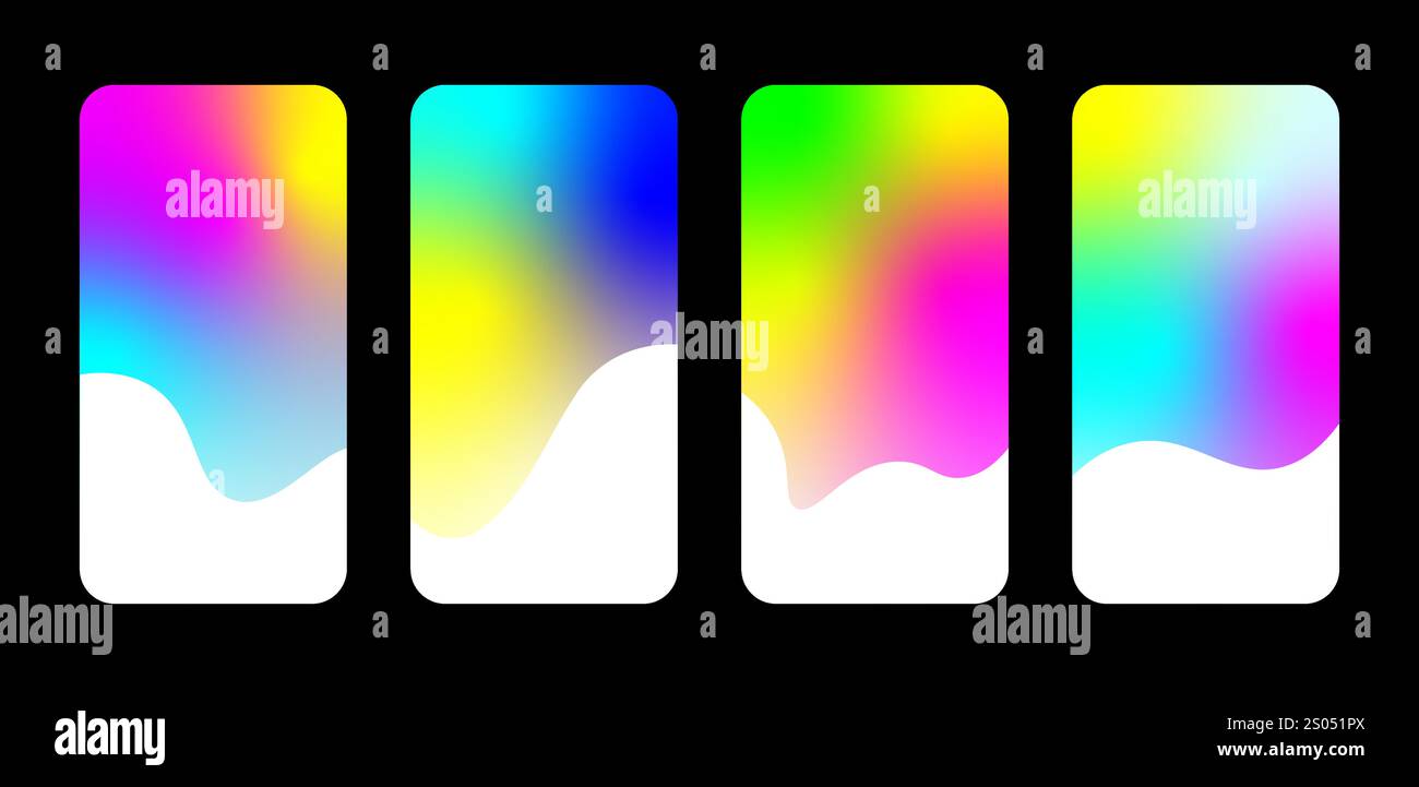 Colorful abstract gradients displayed in vibrant patterns. Vector ...