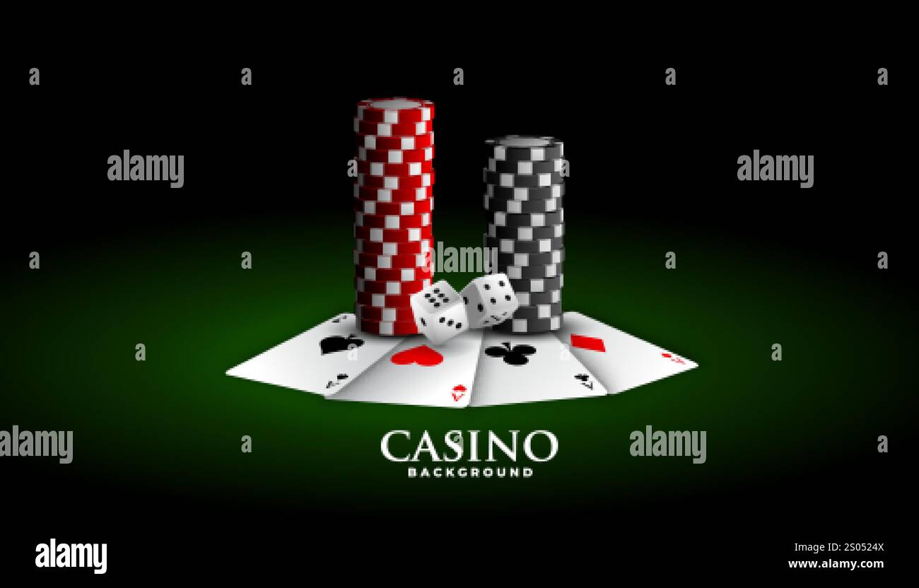realistic playing cards with dice and chips Stock Vector Image & Art ...