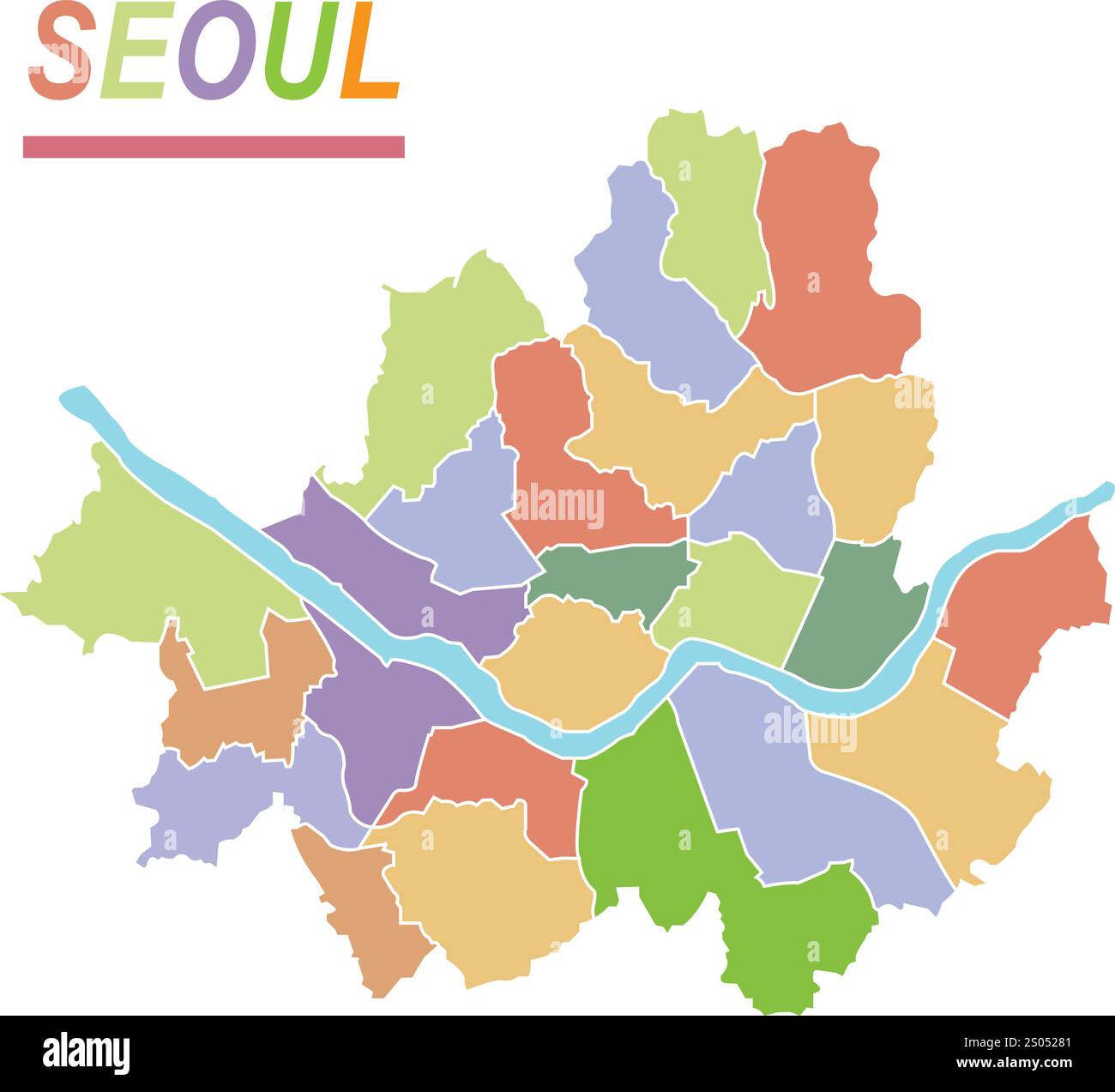 map of seoul south korea vector illustration symbol design Stock Vector ...