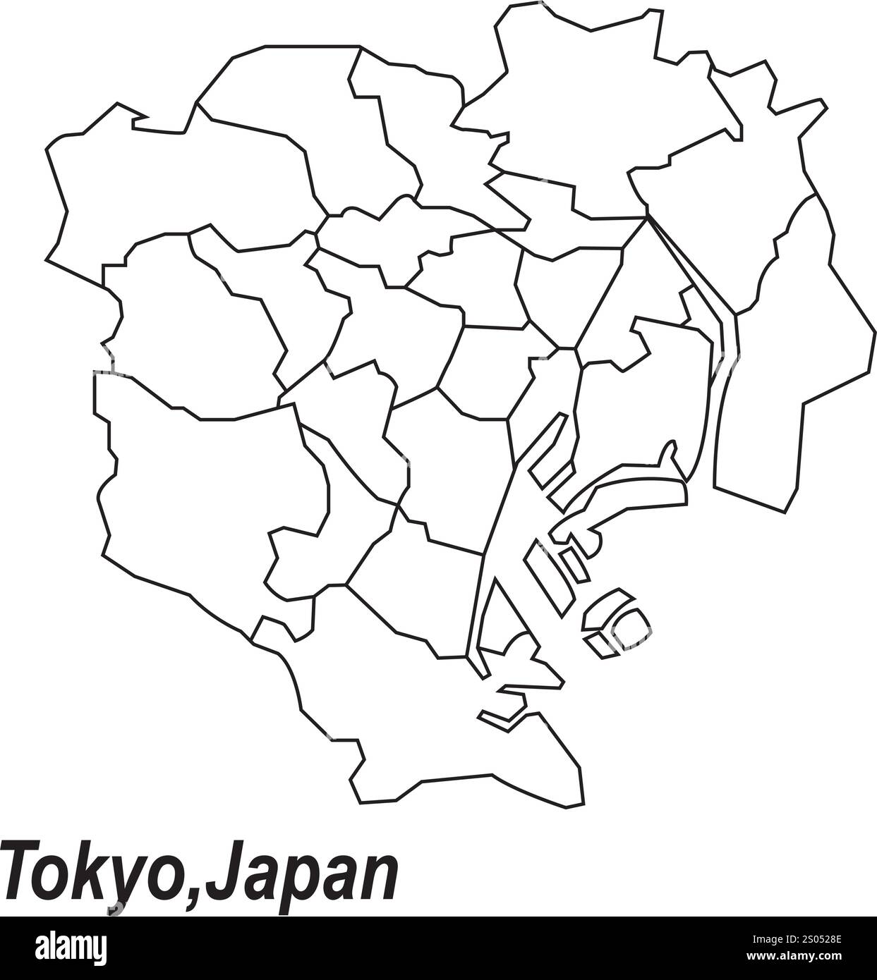 Elegant japan travel map Cut Out Stock Images & Pictures - Alamy