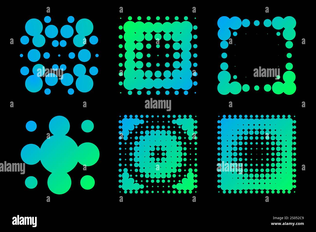 colorful gradient patterns with vibrant halftone dots. Vector ...