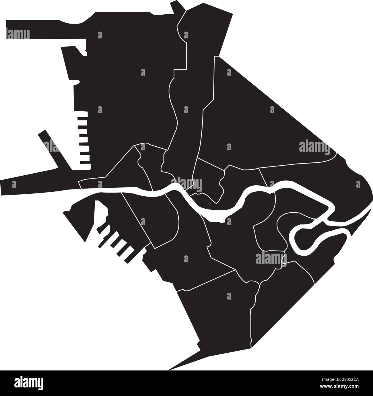 Metropolitan manila silhouette map hi-res stock photography and images ...