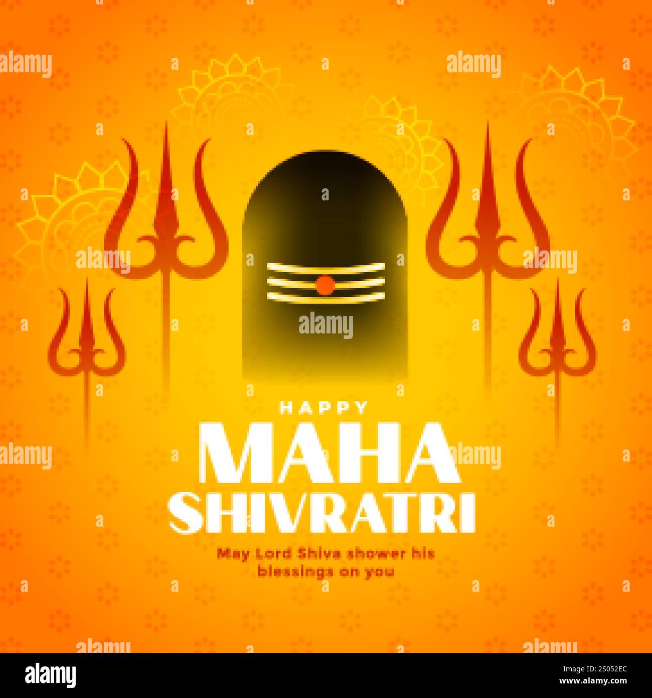 maha shivratri traditional hindu festival wishes card Stock Vector ...