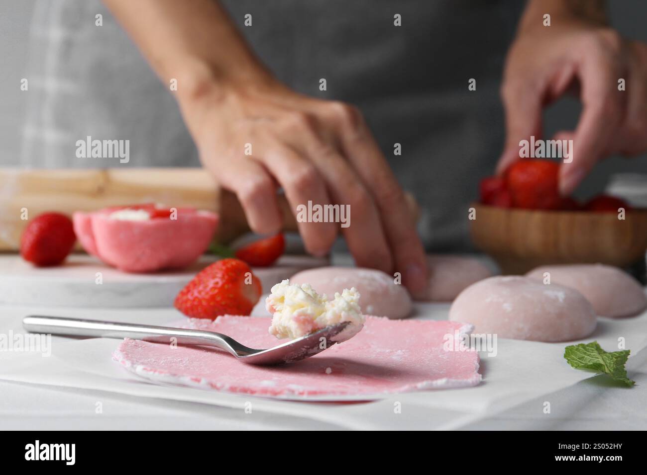 Woman making ice cream fresh hi-res stock photography and images - Alamy