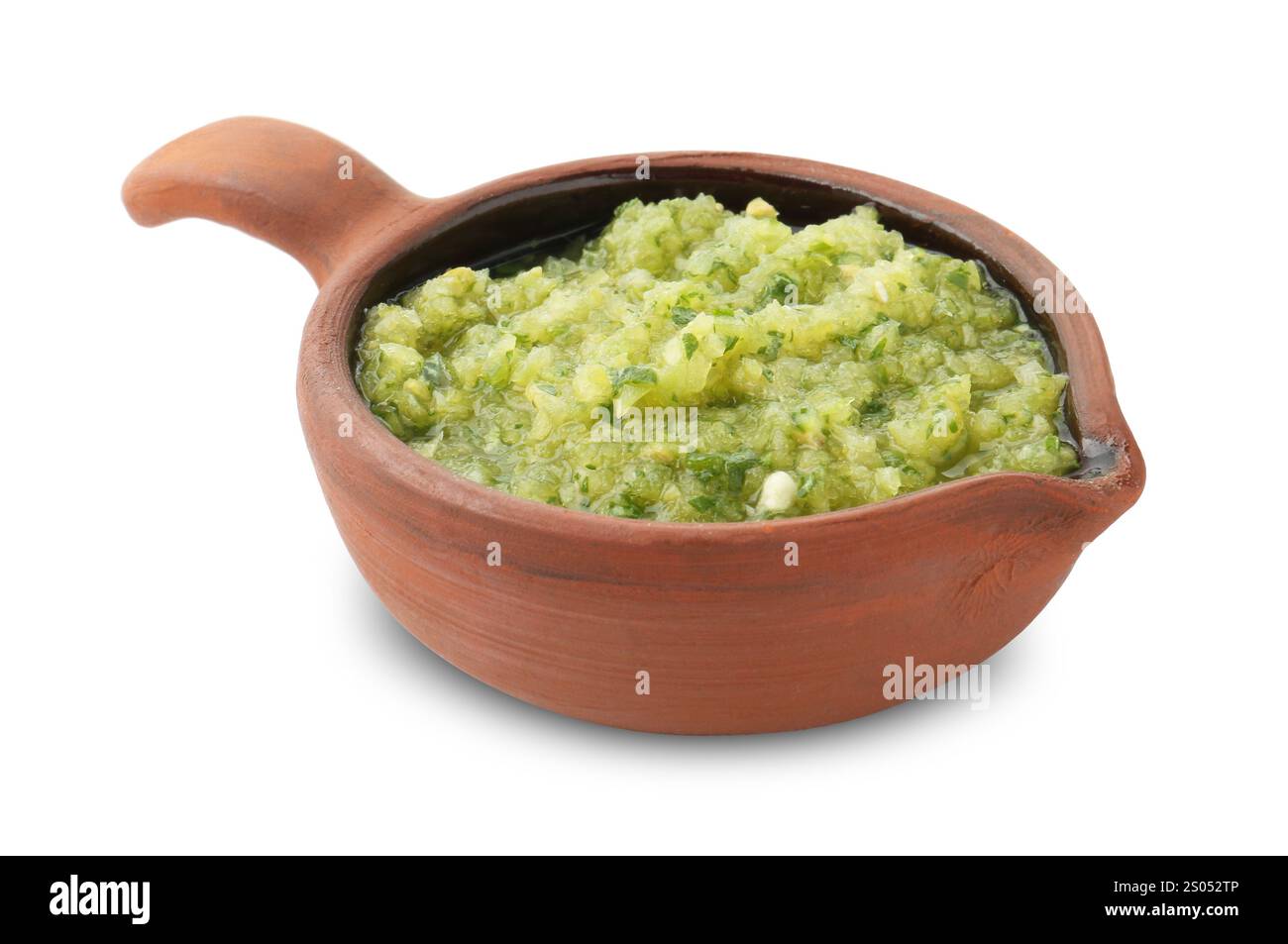 Delicious homemade green salsa isolated on white Stock Photo - Alamy