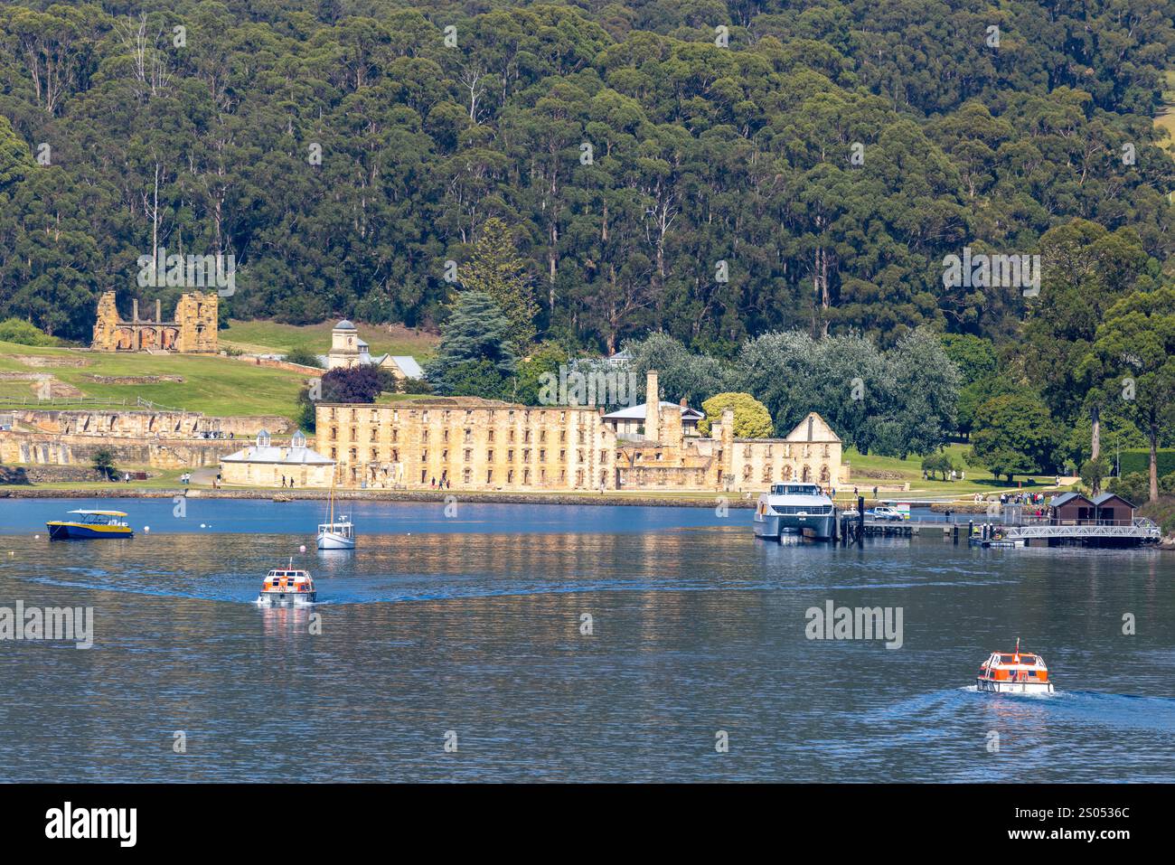 Port Arthur Tasmania, historic convict penal colony site with ...