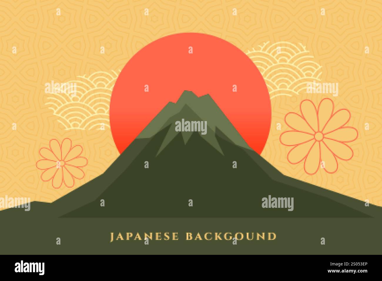 japanese background with mount fuzi decorative design Stock Vector Image & Art - Alamy