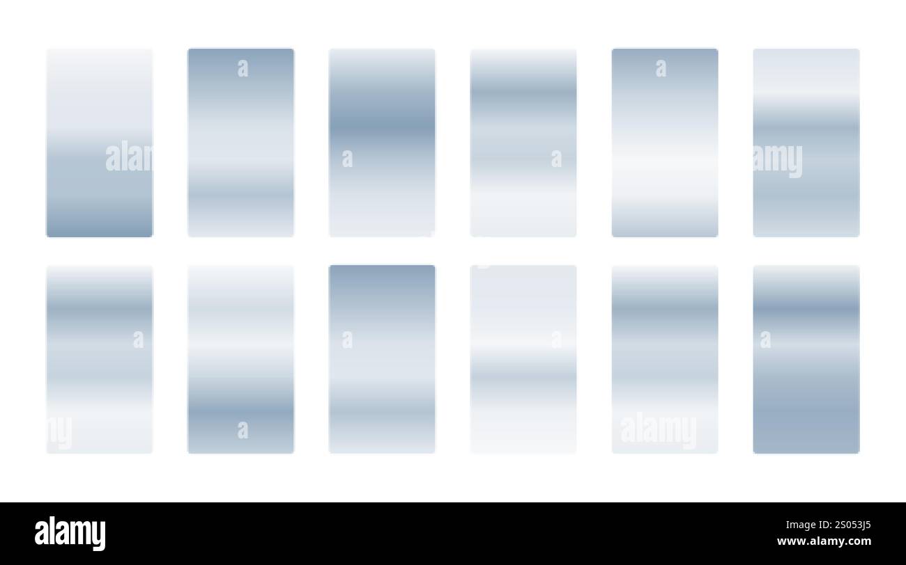Silver gradient set metal Cut Out Stock Images & Pictures - Alamy