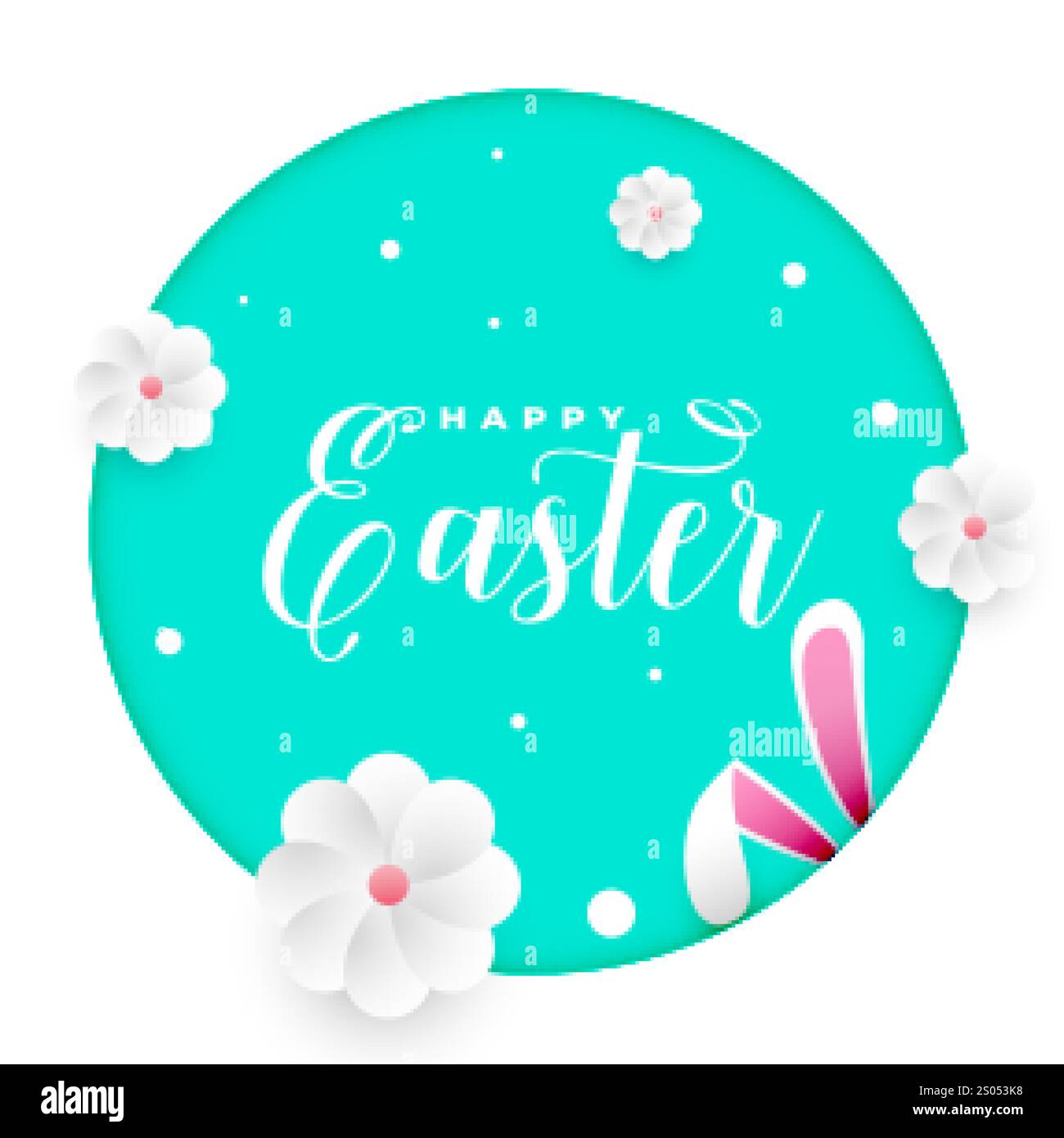 easter greeting card with peeping bunny rabbit Stock Vector Image & Art ...