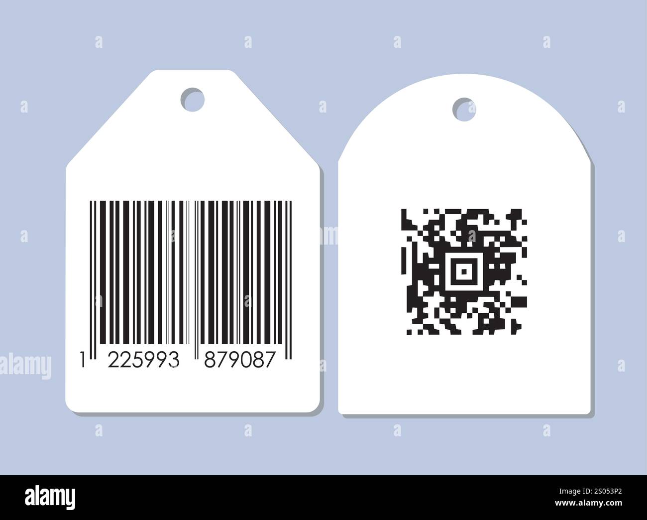 Barcode or qr code. Tags and labels with code for scanning. Cashless ...