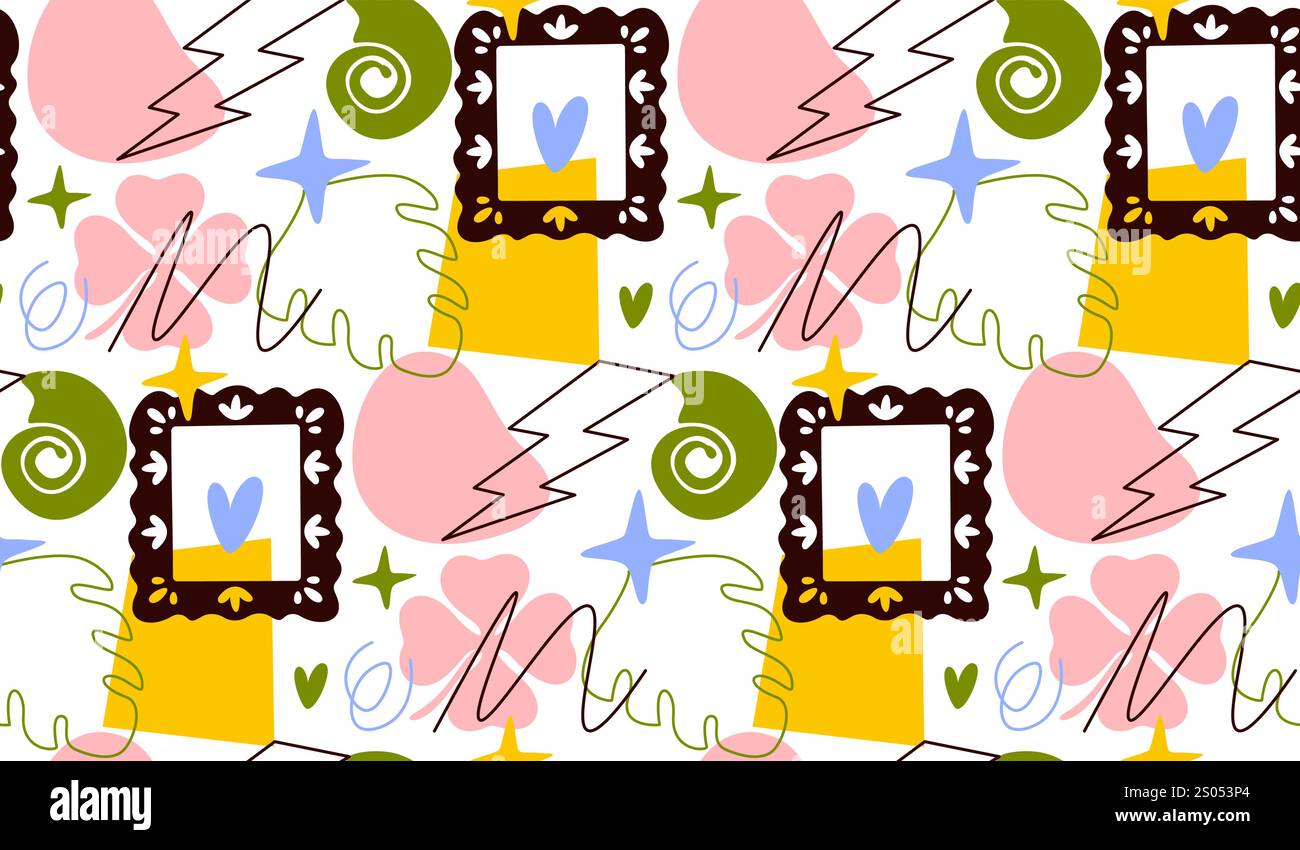 Abstract forms seamless pattern. Repeating design element for printing ...