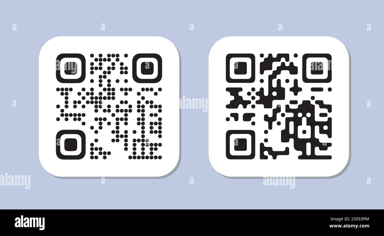 Barcode or qr code. Rectangle sticker with code for scanning. Cashless ...