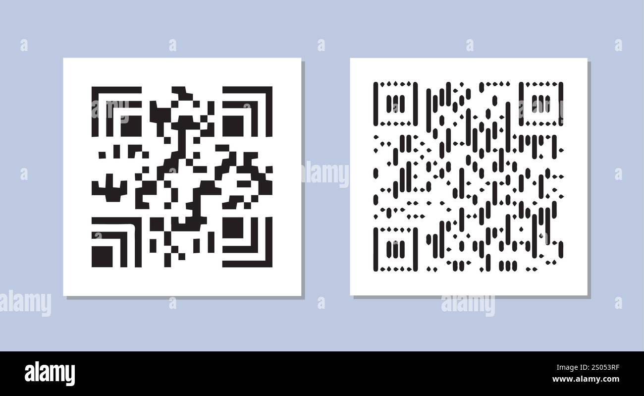Barcode or qr code. Rectangle sticker with code for scanning. Cashless ...