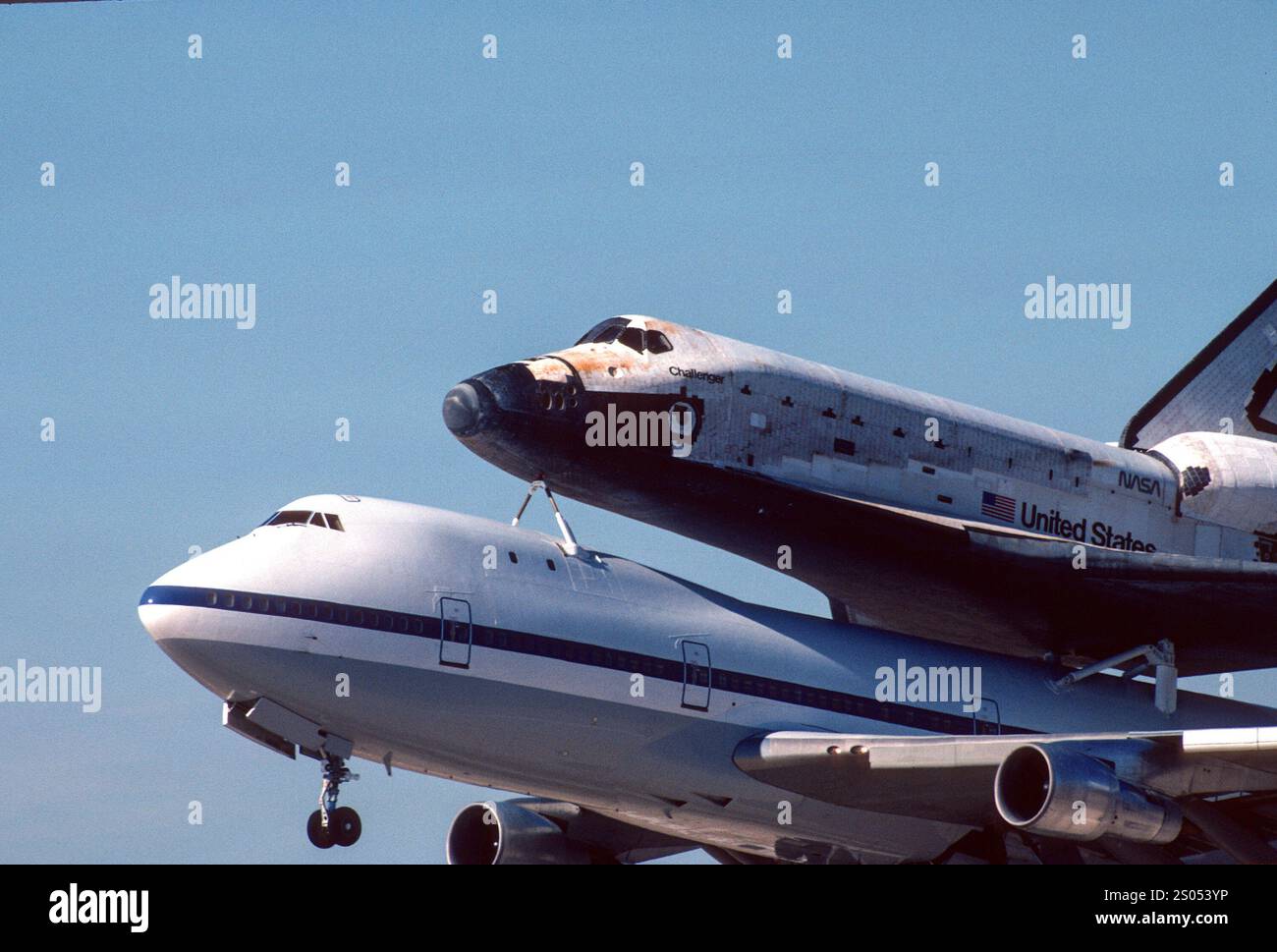 Space Shuttle Challenger ferry flight on takeoff roll at Davis-Monthan ...