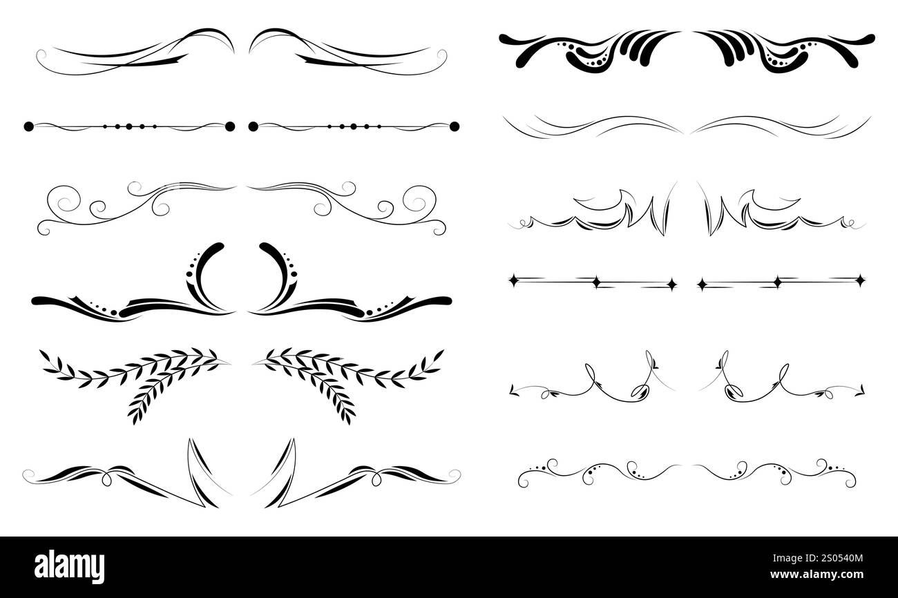 Decorative dividers set. Patterns and ornaments for book page ...