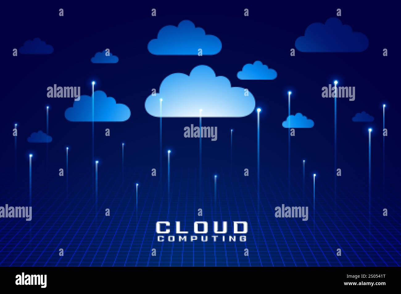 cloud technology digital computing futuristic background design Stock ...