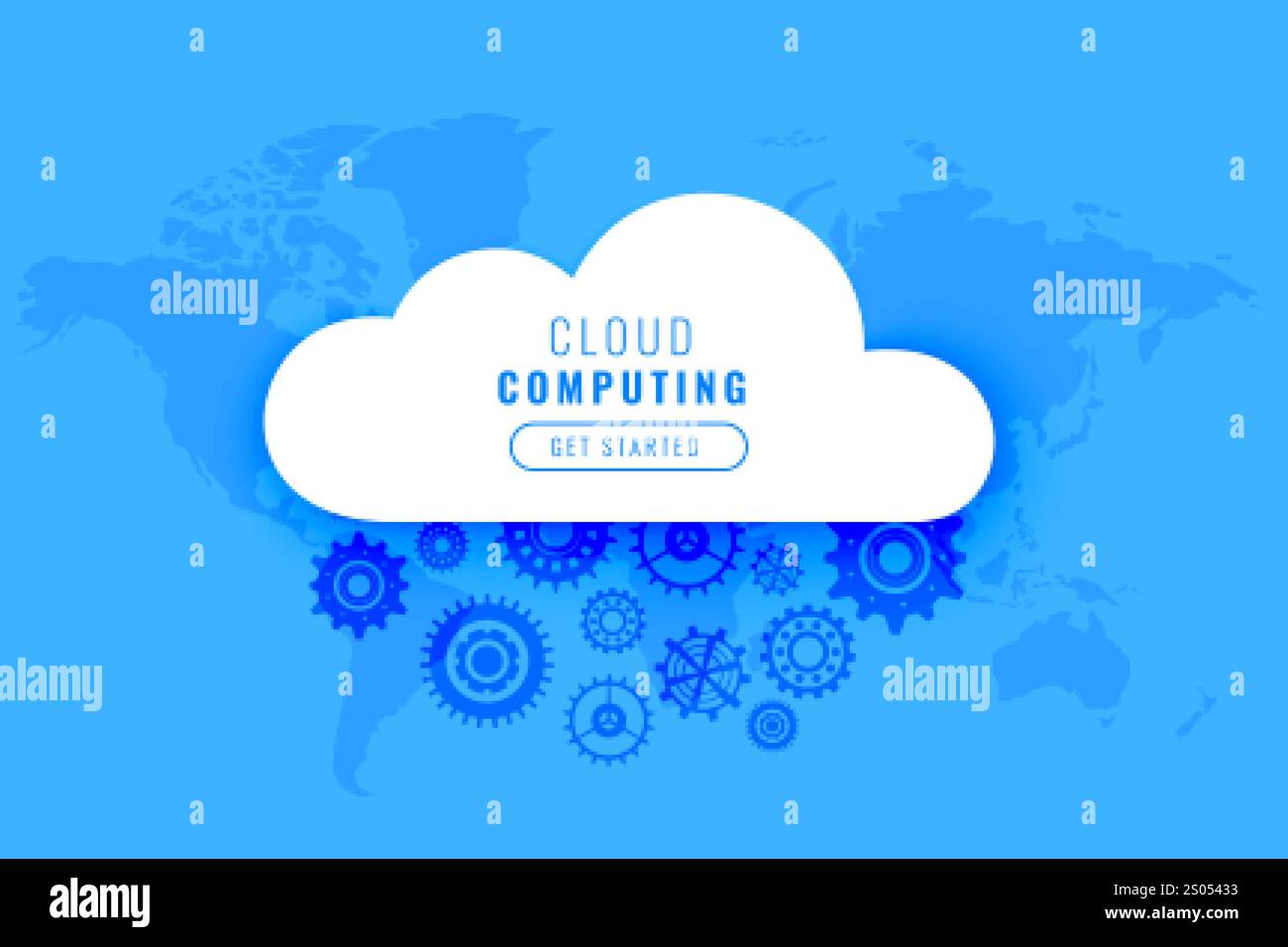 cloud computing digital technology background with gears Stock Vector Image & Art - Alamy