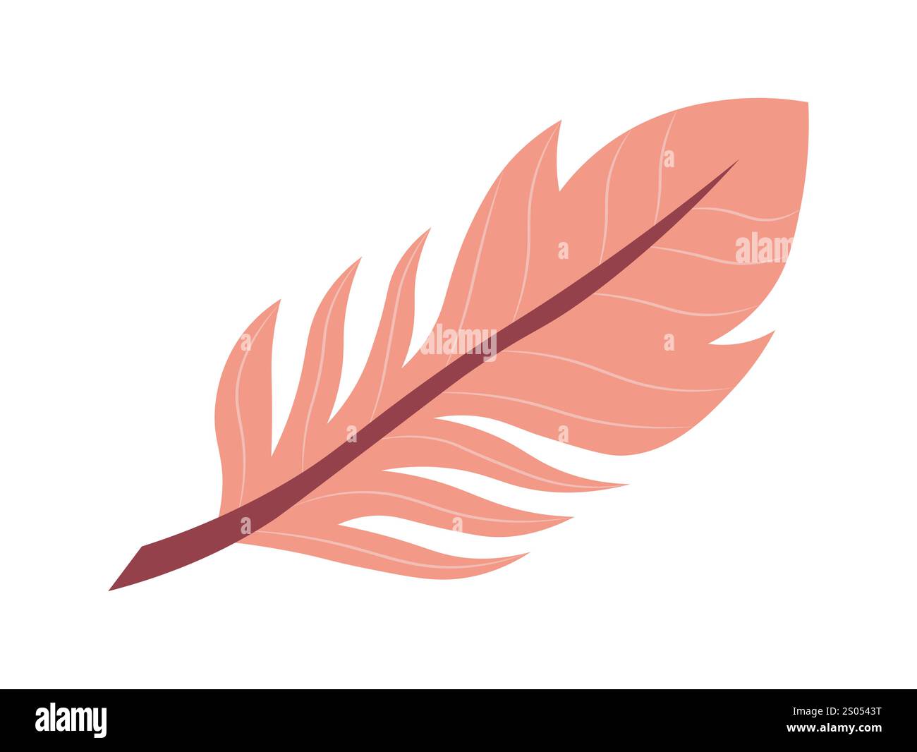 Colorful feather icon. Red bird feather, plumage. Falling, floating or ...