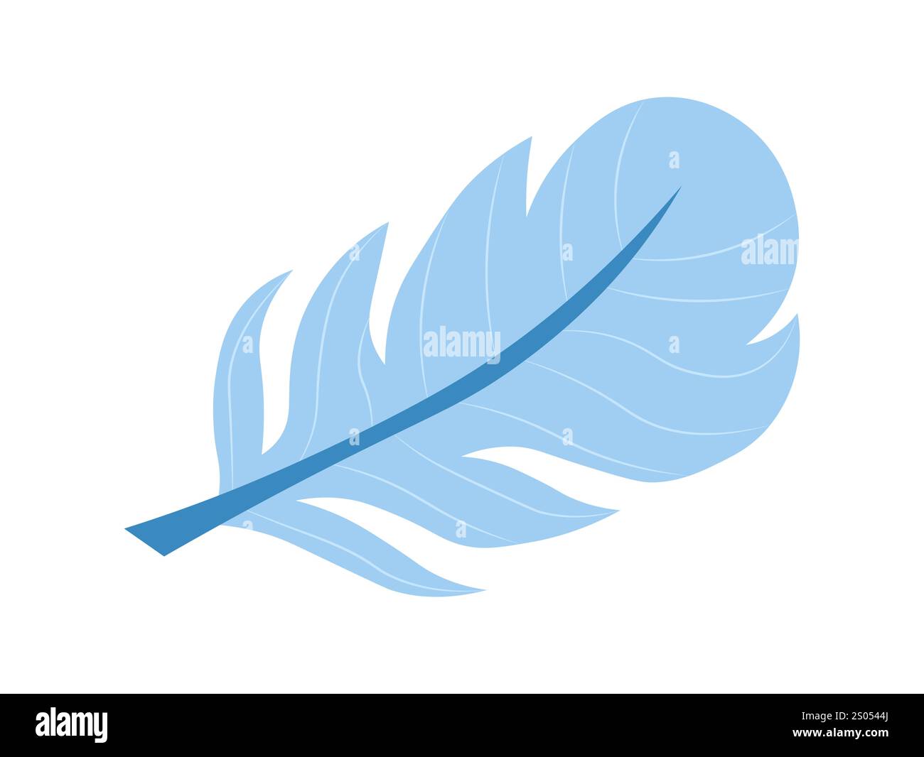 Colorful feather icon. Blue bird feather, plumage. Falling, floating or ...