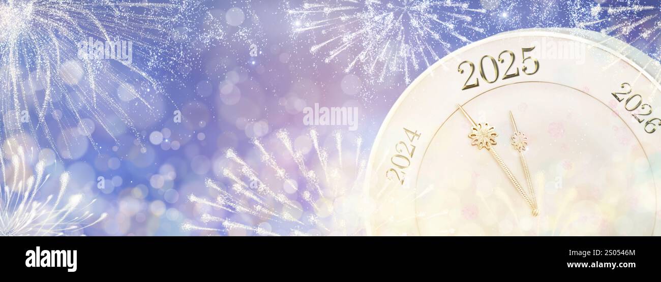 2025 Happy new year. Clock showing years on New Year eve. Countdown to ...