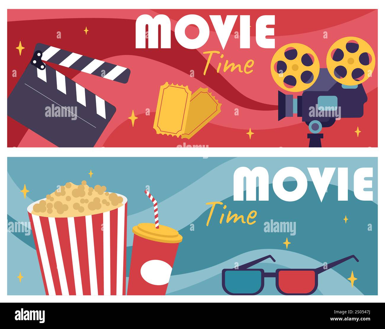 Movie time posters set. Cinema, movie and series. Filmmaking and film ...