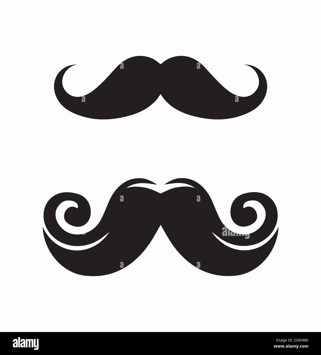 Moustache icon set. Pack of mustaches. Facial hairs. Barbershop logo or ...