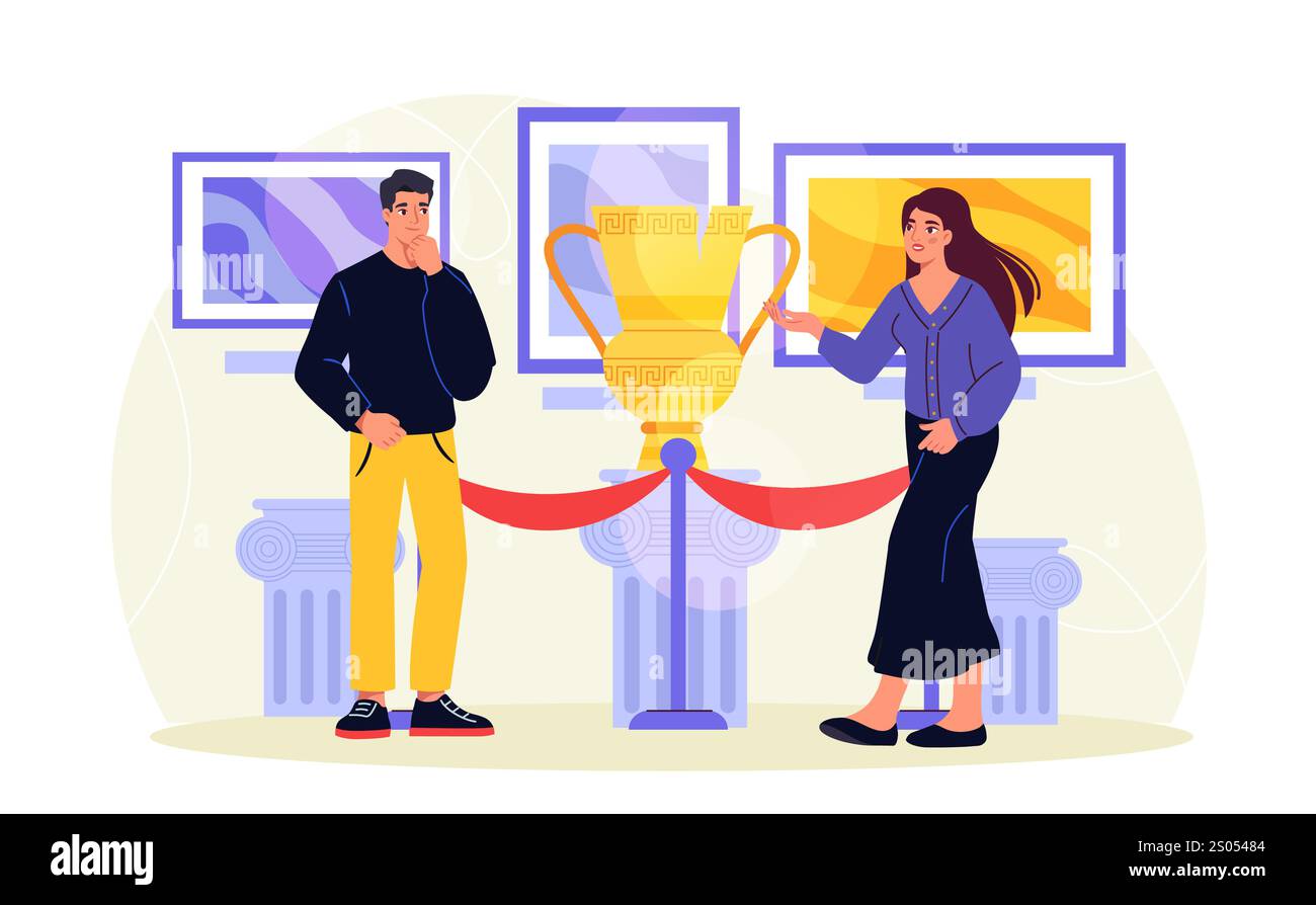 Man woman in museum Cut Out Stock Images & Pictures - Alamy