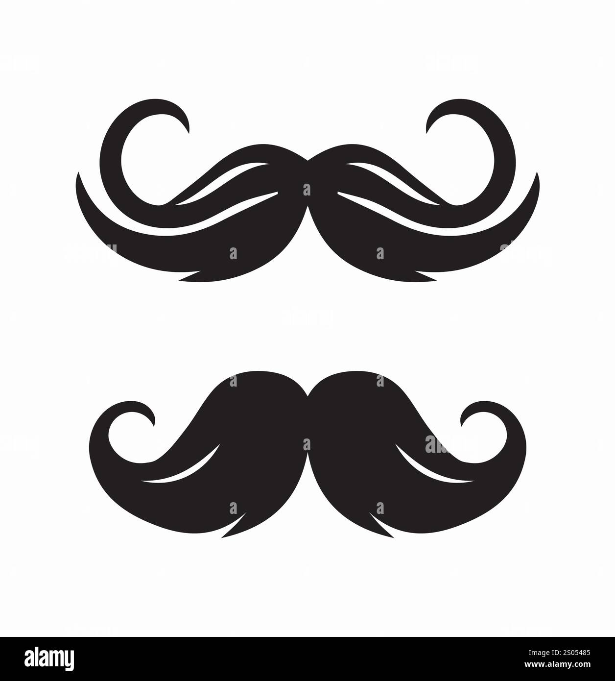 Moustache icon set. Pack of mustaches. Facial hairs. Barbershop logo or ...