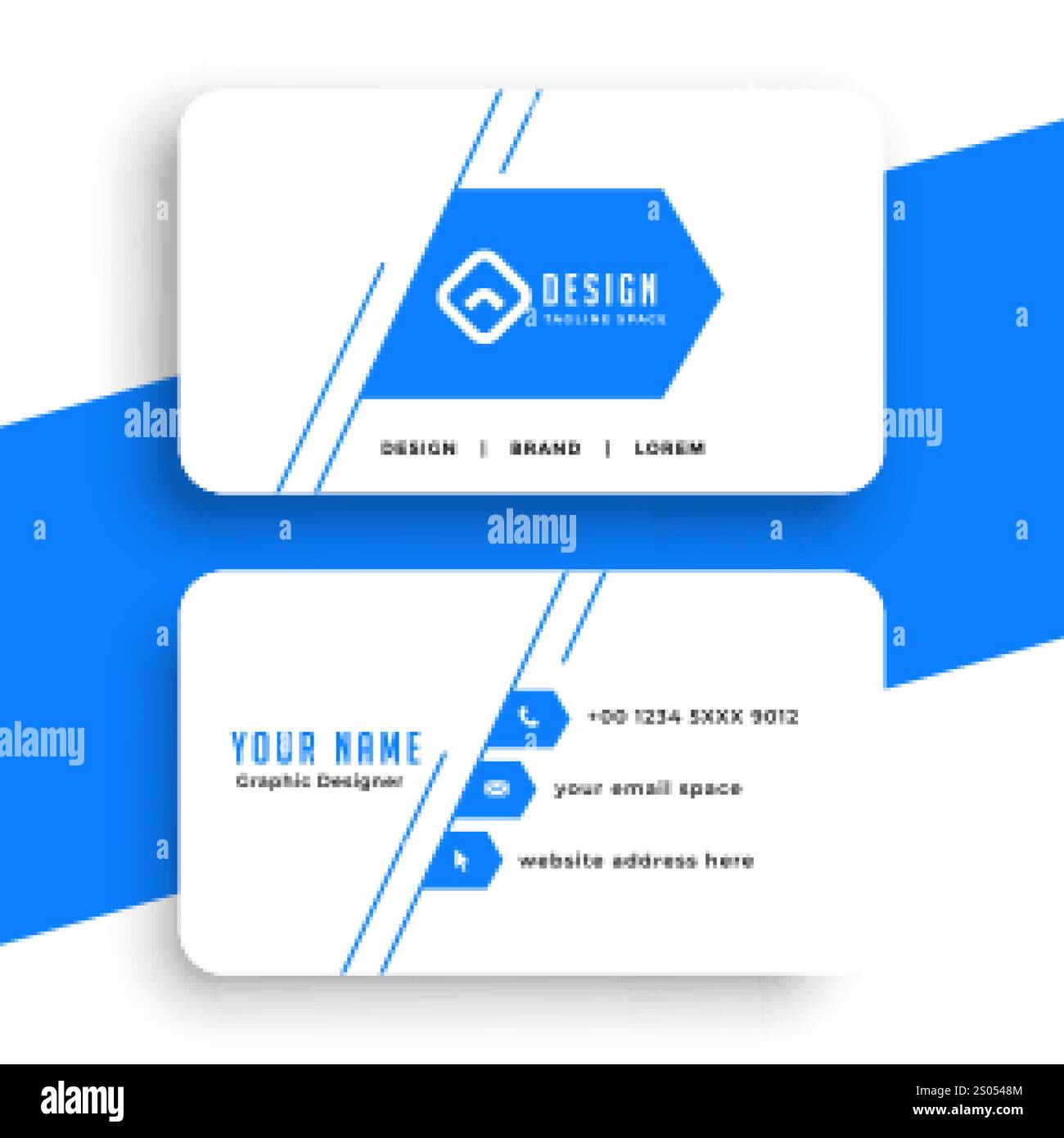 simple blue line style business card design Stock Vector Image & Art ...