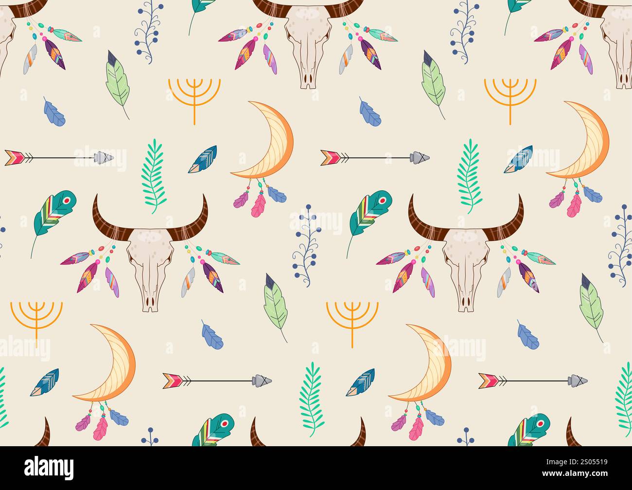 Western seamless pattern. Repeating design element for printing on ...