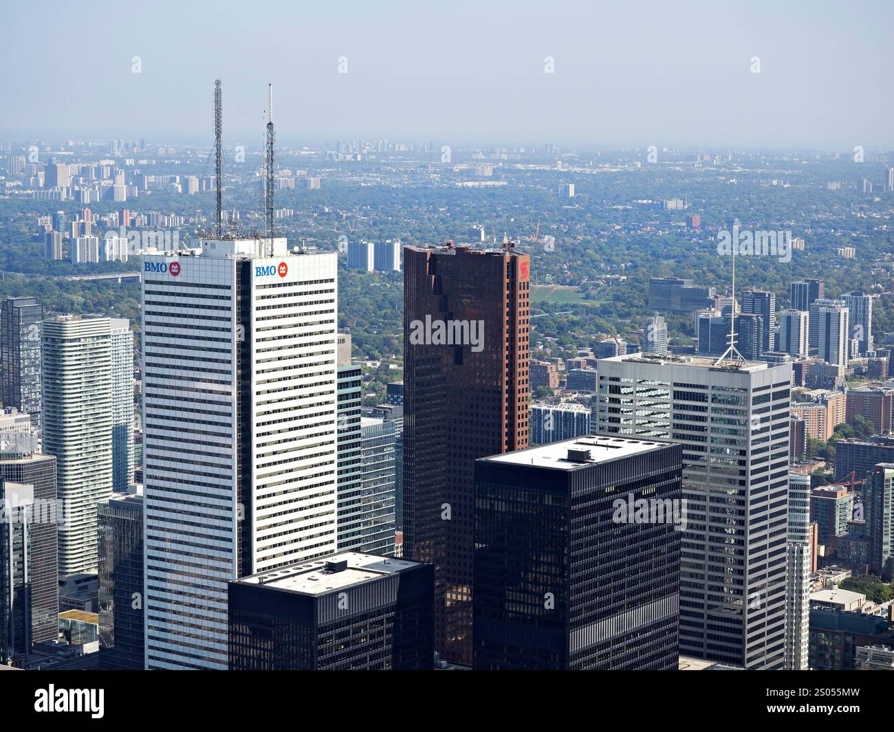 Toronto Canada / Aerial view of Toronto Skyline and four of Toronto's ...
